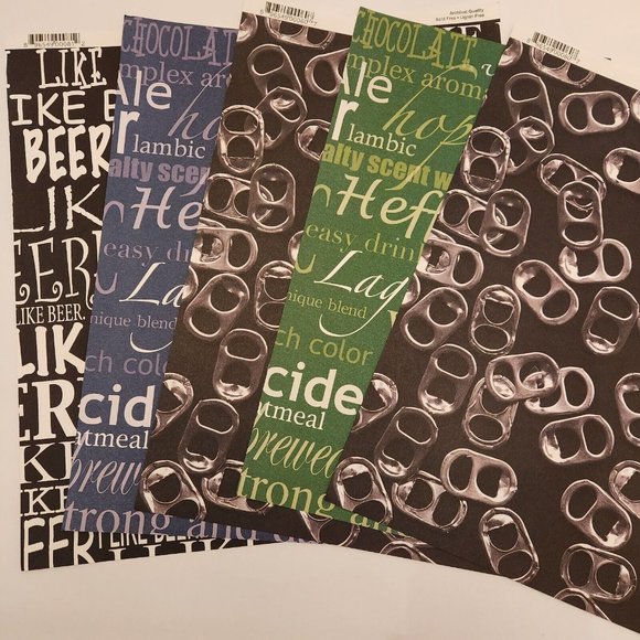 Other | Scrapbook Paper Beer Tabs Blue Lager I Like Beer Green Stout 25 ...